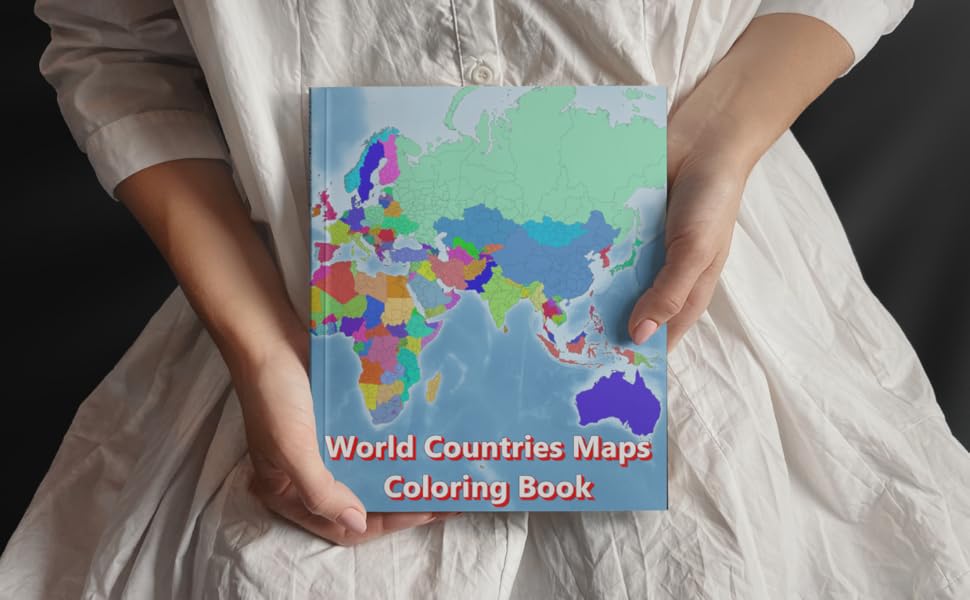World Countries Maps Coloring Book - Continent Africa, Asia, Europe ...