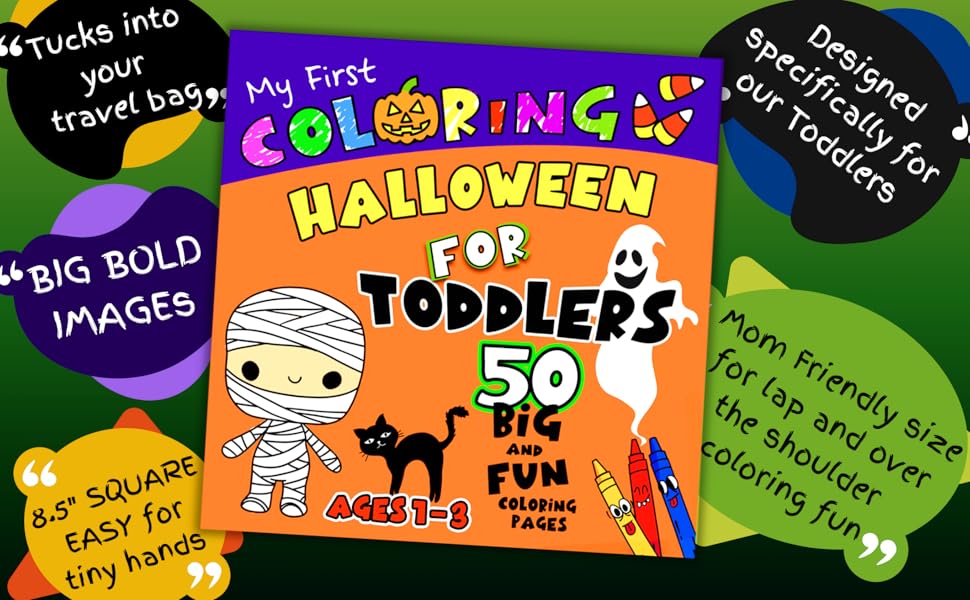 Halloween Fun Toddlers Coloring Book: My First Easy to Color Book with ...