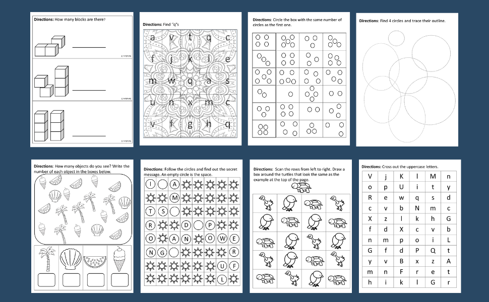 Visual Tracking Workbook: Exercises to Practice Scanning, Perception, Discrimination, Closure ...