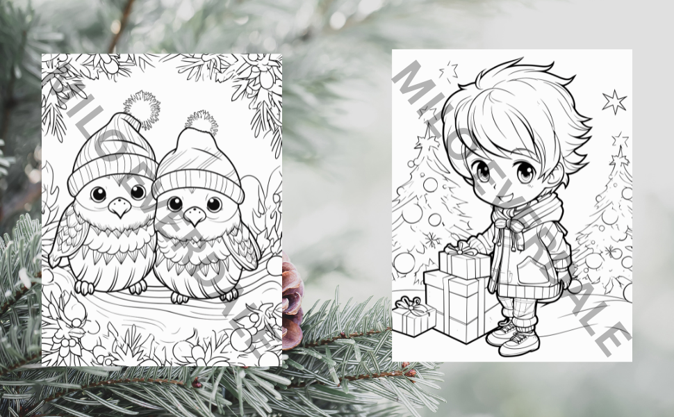 Christmas Coloring Book for Kids Age 4 to 8: Coloring Book with Cute ...