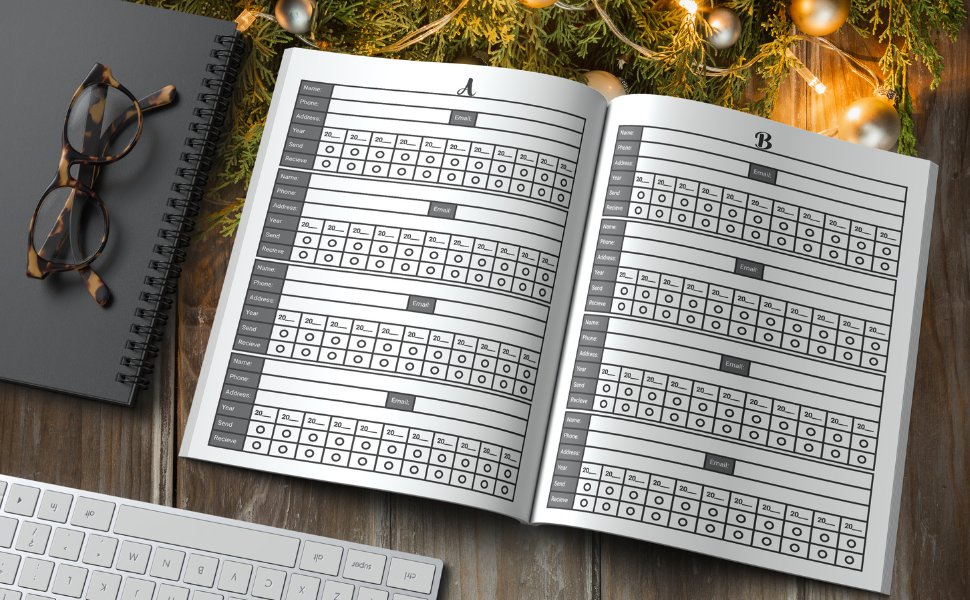 Christmas Card Address Book: Large Print Mailing Address Log Book and ...