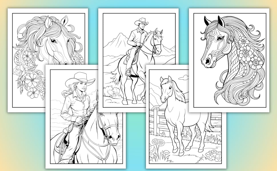 Amazon.com: HORSES Coloring Book: 60 Stunning Coloring Pages from ...