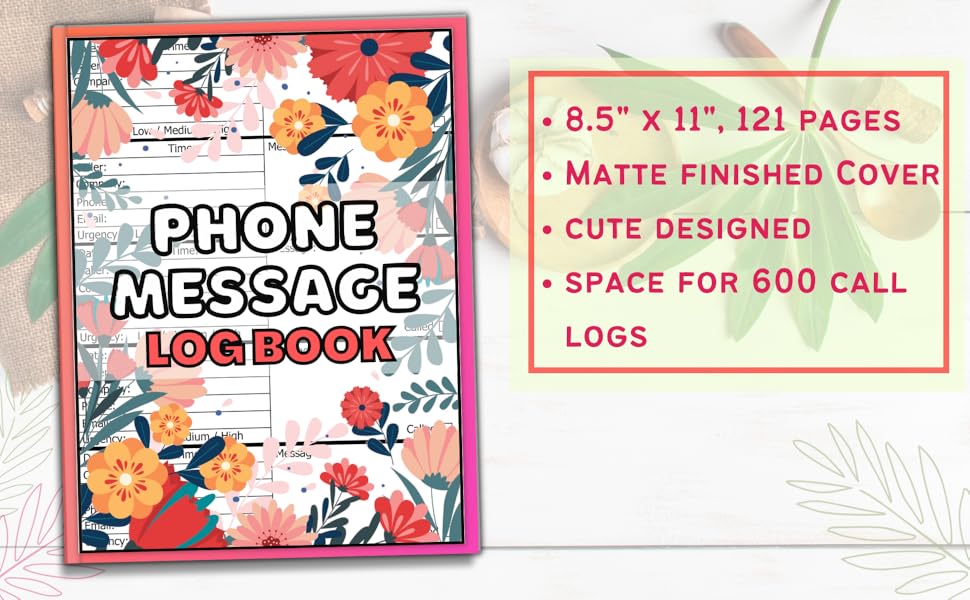 Phone Message Log Book: Memo to Record Voicemail And Phone Calls for ...
