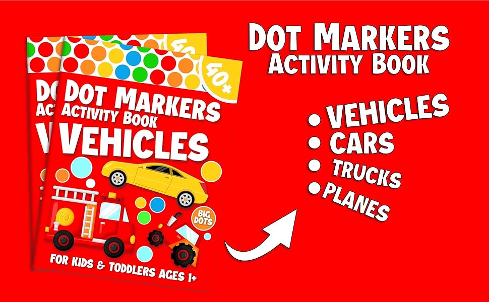 Dot Marker Activity Book Vehicles: Cars, Train, Trucks Dot Marker Book ...