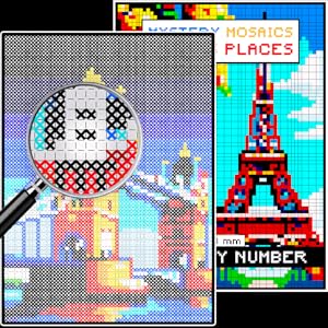 Mystery Mosaics Color By Number: Famous Places Coloring Book for Adults ...