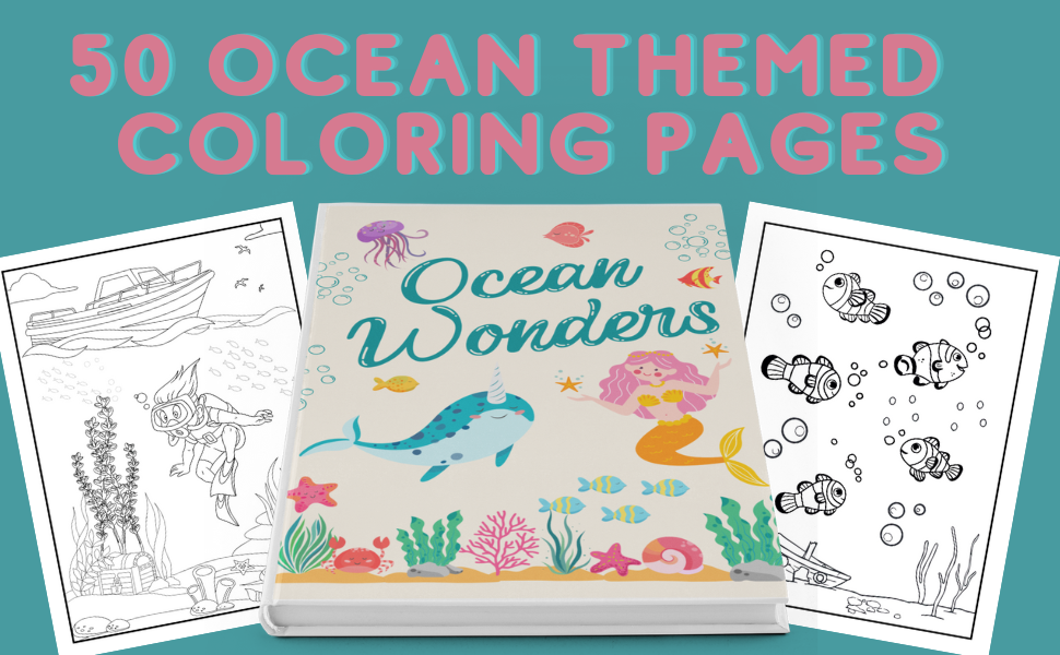 Amazon.com: OCEAN WONDERS COLORING BOOK: 50 OCEAN THEMED PAGES FULL OF ...