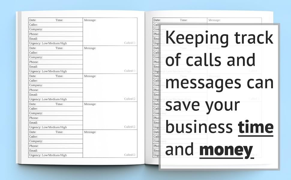 Phone Call Log Book: Telephone Message Book With Over 500 Call Log ...