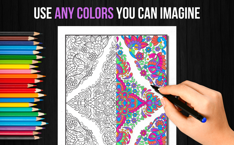 Amazon.com: Intricate Patterns: An Adult Coloring Book with 50 Detailed ...