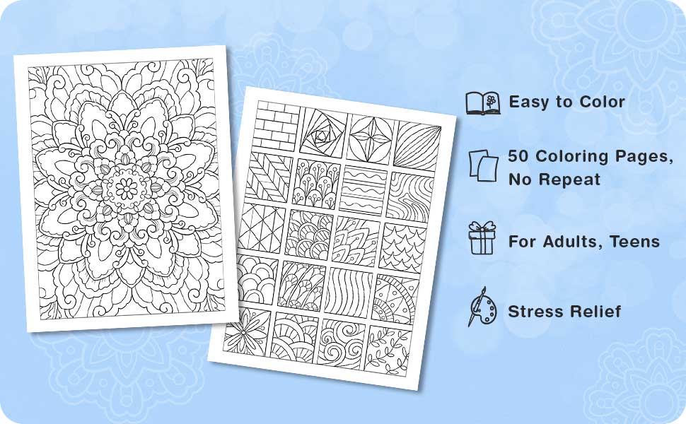 Amazon.com: Mindful Patterns: Adult Coloring Book with Easy and Relieving Mandala Style Pattern ...
