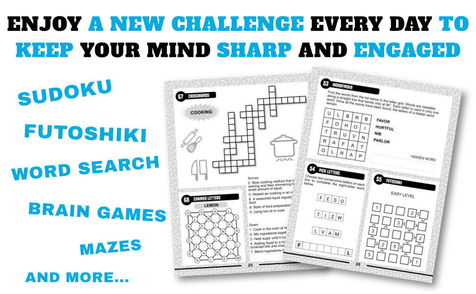 The Big Book Of Mixed Puzzles For Adults: 365 Assorted Puzzles and Brain Teasers For a Year ...