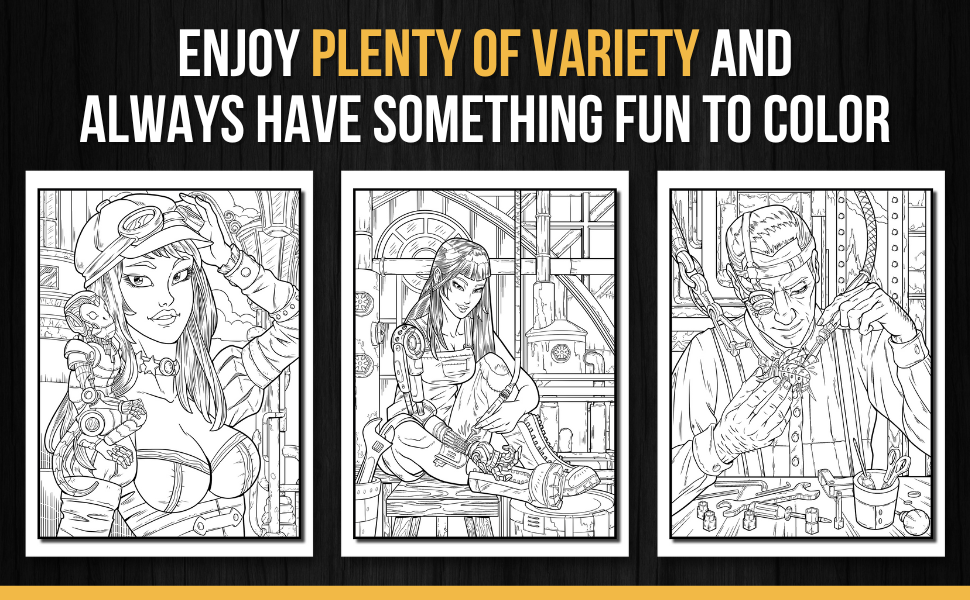 Amazon.com: Steampunk Coloring Book: For Adults with Retro Women ...