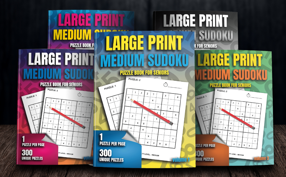 Amazon.com: Large Print Medium Sudoku Puzzle Book For Seniors: Volume 3 ...