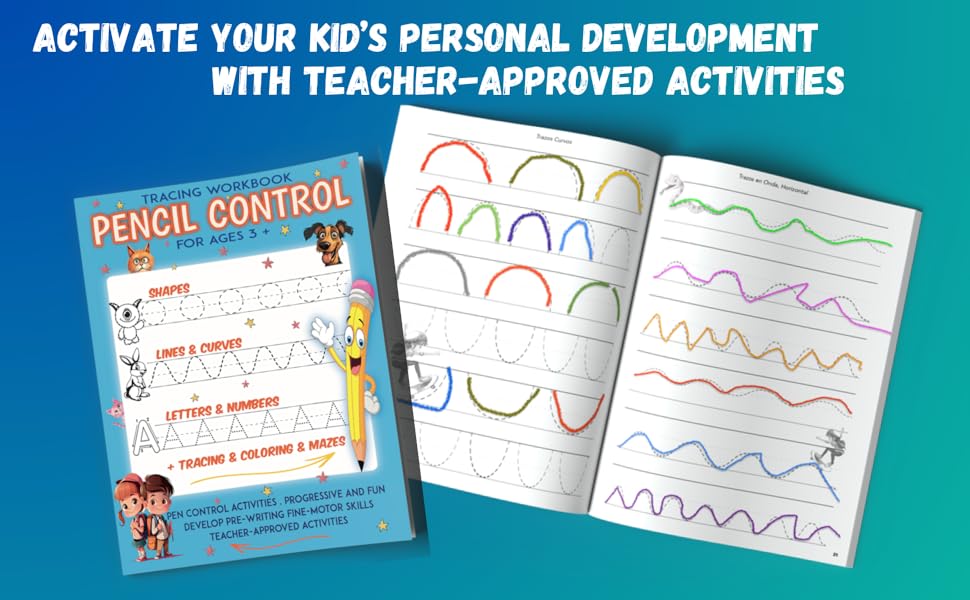 Amazon.com: PENCIL CONTROL TRACING WORKBOOK AGES 3+: Pen Control ...