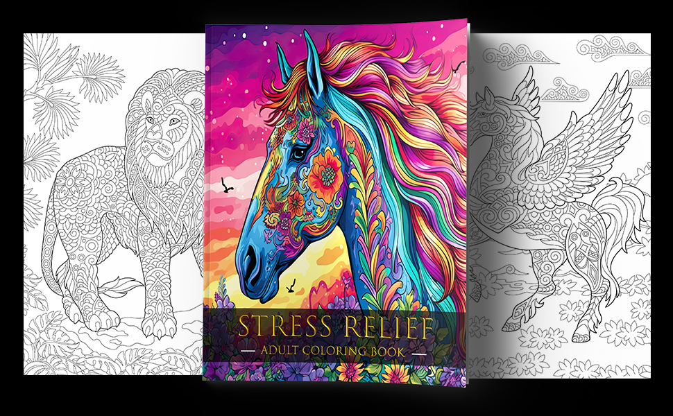 Amazon.com: Stress Relief: Adult Coloring Book With Mandala Animal Design: 9798864366158: cafe ...
