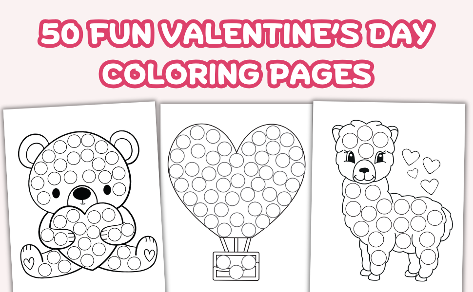 Valentine's Day Dot Markers Activity Book For Kids Ages 2+: Fun ...