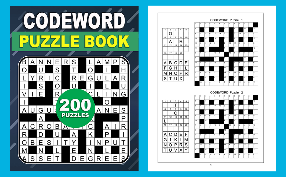 Codeword Puzzle Book For Adults: 200 Puzzles With Solutions: Large Print Codeword Puzzles With ...