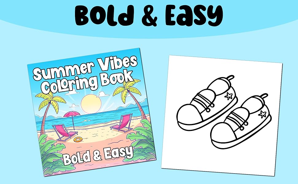 Amazon.com: Summer Coloring Book Bold and Easy: Large Print Designs for ...