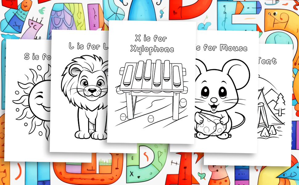 Alphabet Coloring Book for Toddlers & Kids Ages 2-4: Cute ABC Coloring ...