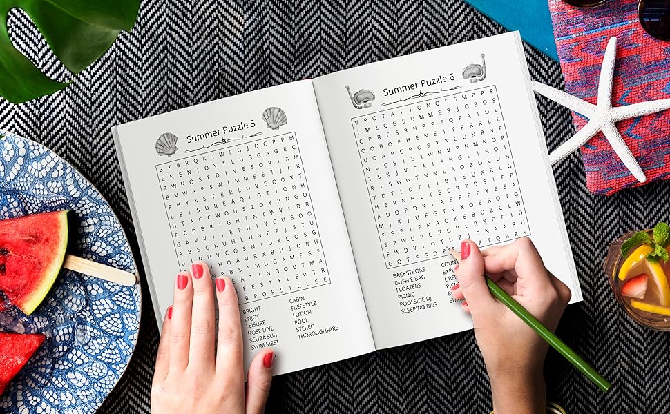 Summer Word Search Large Print: 1400+ Word Search Puzzle Book for ...