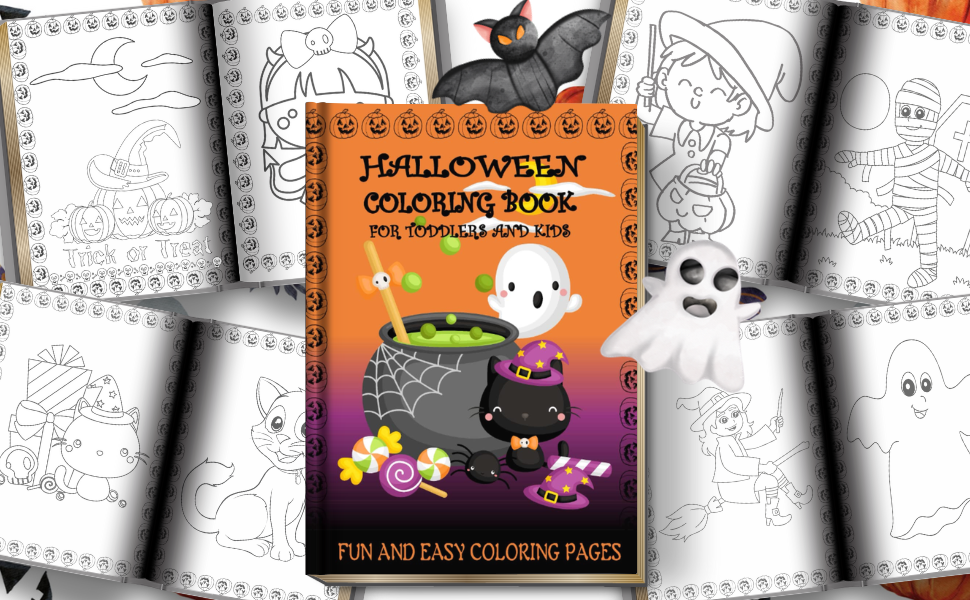 HALLOWEEN COLORING BOOK FOR TODDERS AND KIDS: Fun and Easy Coloring ...