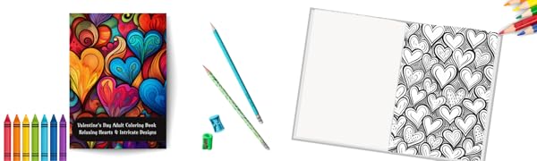 Amazon.com: Valentine's Day Adult Coloring Book – Relaxing Hearts and ...