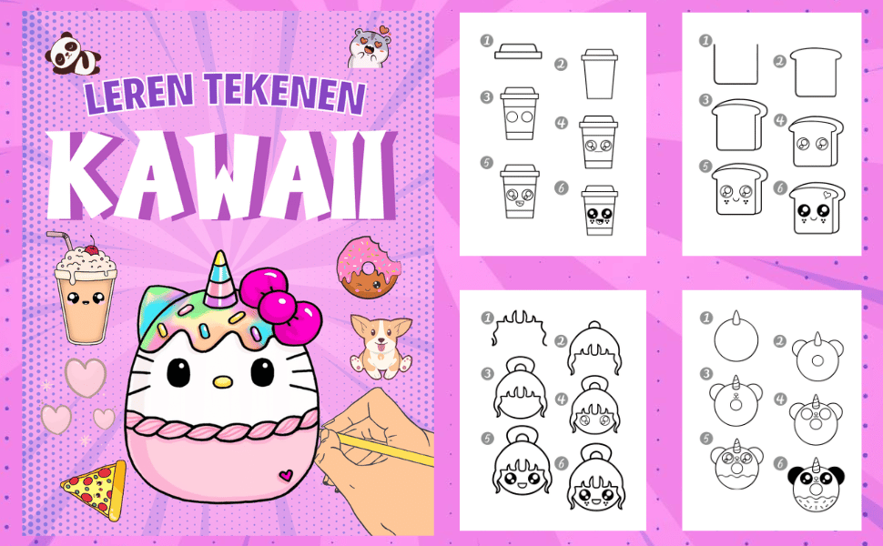 Leren tekenen kawaii: Stap-voor-stap kindertekenboek - Leuk cadeau-idee voor creatieve kinderen ...