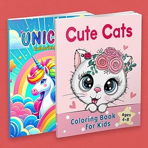 Cute Cats Coloring Book for Kids Ages 4-8: Adorable Cartoon Cats ...