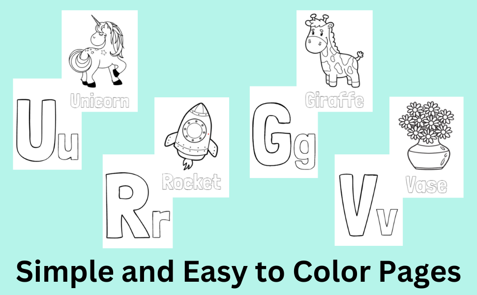 My First Alphabet Coloring Book for Kids Ages 1-4: Cute Animals and ...