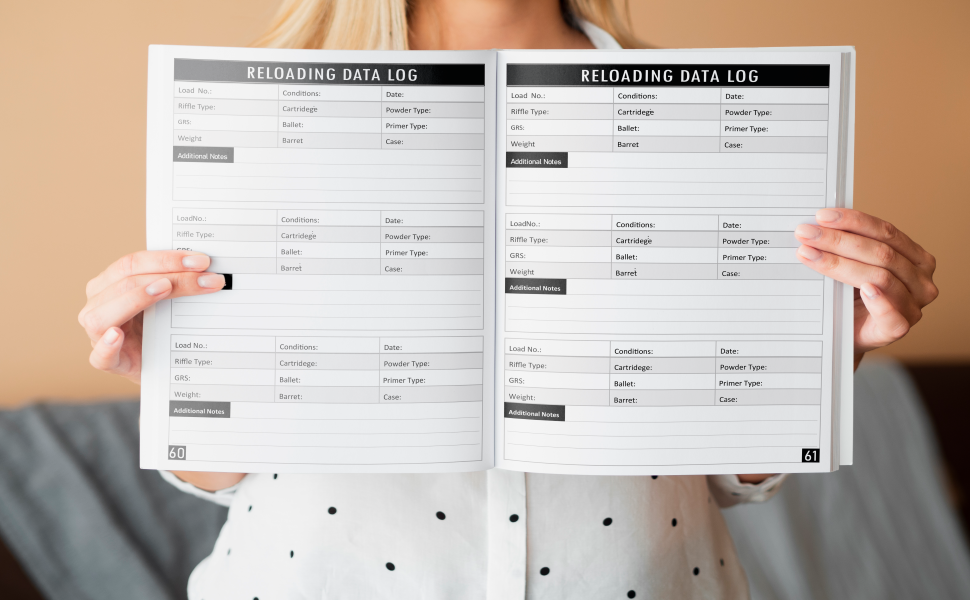 Reloading Data Log Book: Detailed Hand Reloading Data Journal Log For Reloaders to Track ...