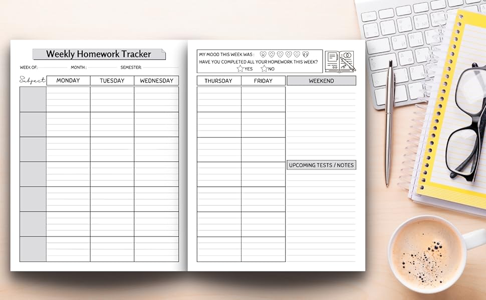 Weekly Homework Planner 2022-2023: Simple Weekly Homework Tracker For ...
