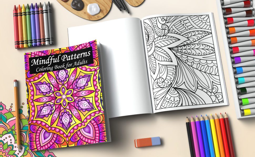 Amazon.com: Mindful Patterns Coloring Book for Adults: Large Print Adult Coloring Book Stress ...