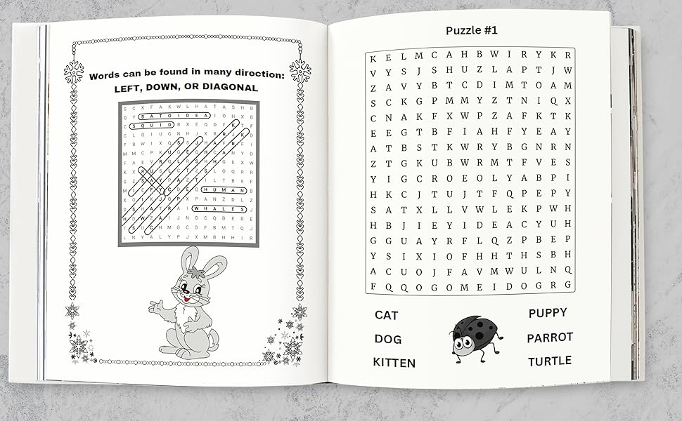 Animals Word Search For Kids Ages 6-12: Mindfulness Word Search For ...