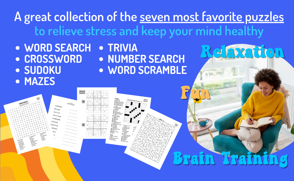 Amazon.com: RELAXING VARIETY PUZZLE BOOK FOR ADULTS: The Ideal Book for Adults and Seniors to ...
