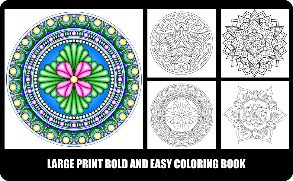 Amazon.com: Large Print Mandalas Adult Coloring Book For Women: Relaxing Coloring Book for ...