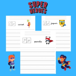 Cursive Handwriting Workbook for Kids with Super Heroes: Cursive ...