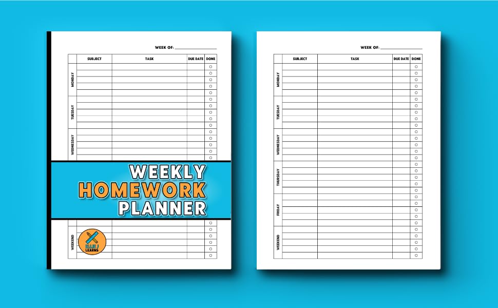 Weekly Homework Planner: For School Students | Plan and Organize Your ...