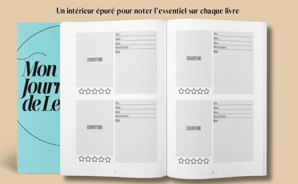 Mon Journal de Lecture: Le Carnet de Lecture Minimaliste, 200 fiches de Lecture à Compléter avec ...
