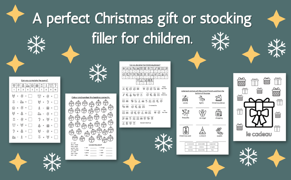 Christmas Activity Book in French: An activity book with colouring ...