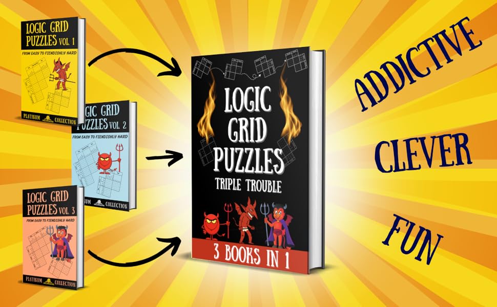 Logic Grid Puzzles Triple Trouble: 150 Devilishly Fun Puzzles (3 Books ...