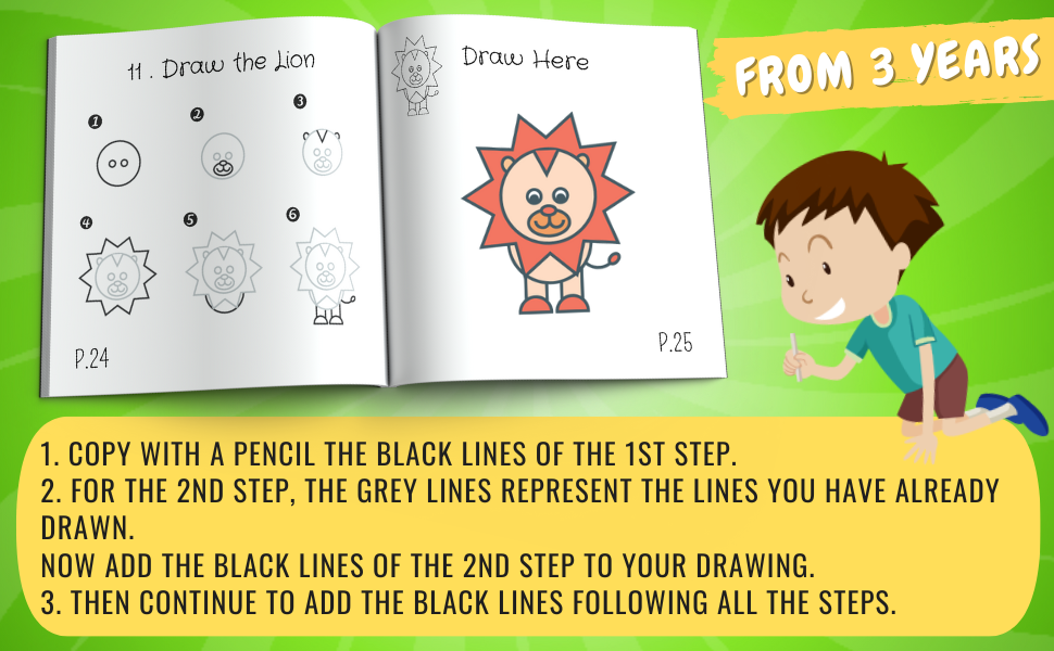 Learn To Draw For Kids From 3 Years: Step by Step Drawing Guide For ...