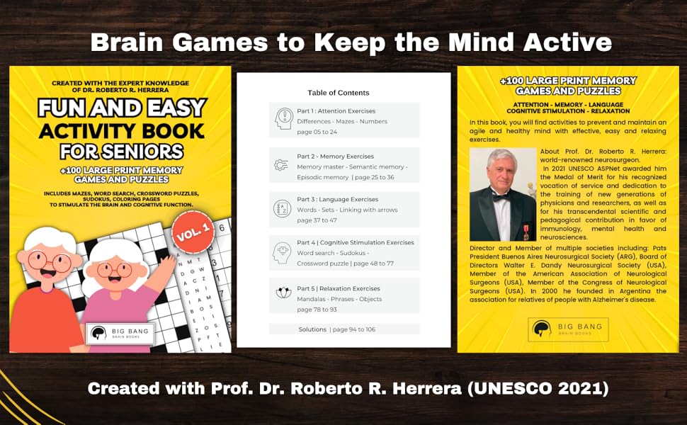 Fun and Easy Activity Book for Seniors. Made for Alzheimer and Dementia’s patients: +100 Large ...