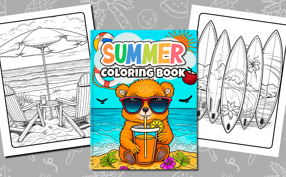 Amazon.com: Summer Coloring Book | Large Print: 100 Pages of Happy ...