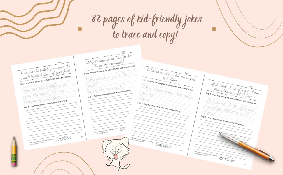 Cursive Handwriting Workbook for Kids: Jokes and Riddles: Fun Cursive ...