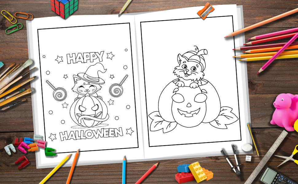 Halloween Toddler Coloring Book: 75 Simple And Easy Coloring Pages For ...