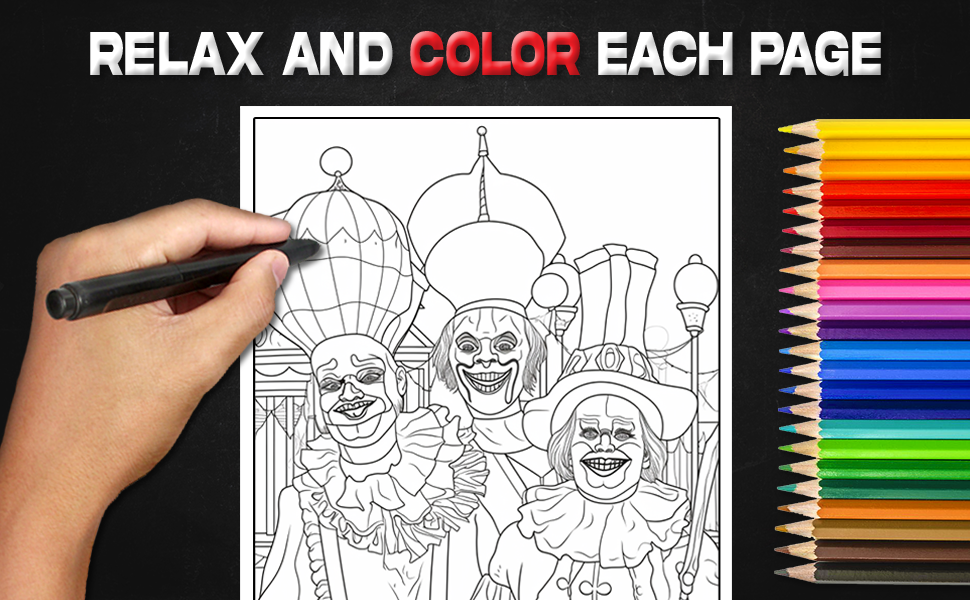 shapes coloring pages with clowns