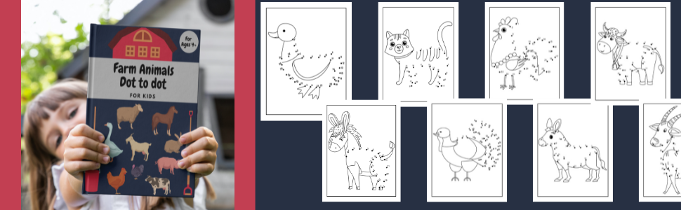 Farm Animals Dot to Dot Book for Kids, Little Kids Connect the Dots ...