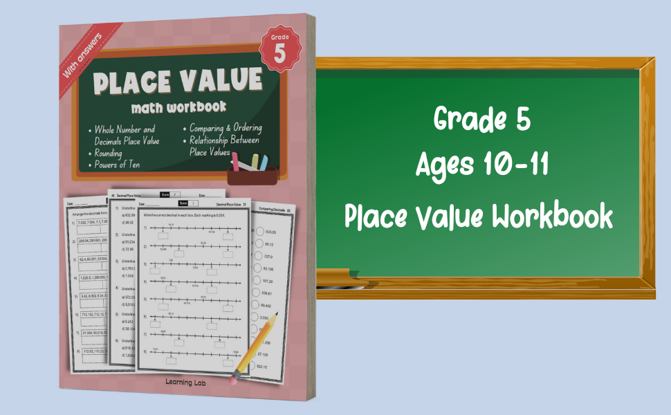 Place Value Math Workbook Grade 5: Whole Number and Decimal Place Value ...
