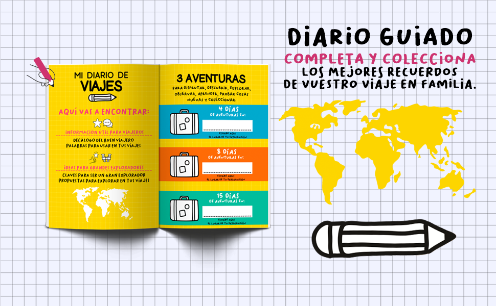 Mi diario de viajes: Cuaderno de viaje infantil | A partir de 7 años ...