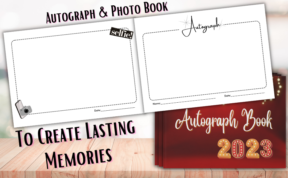 Autograph Book: Signature & Photo Book, Blank Unlined Memory Album ...
