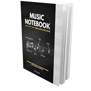Music Notebook Wide Staff with Music Notation Guide: 100 Blank Sheet ...